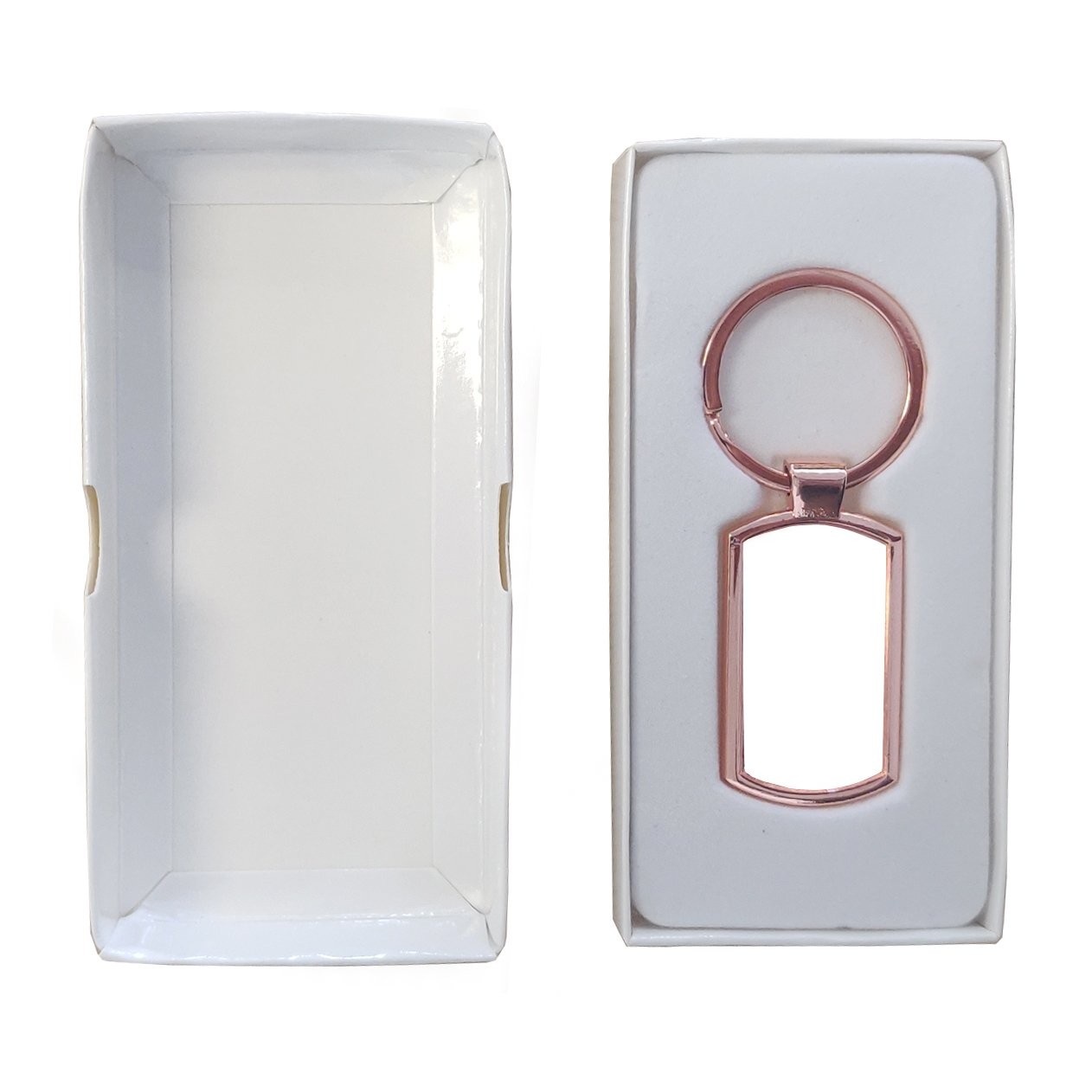 Keyring - 10 x ROSE GOLD Sublimation Metal Keyring - Oblong