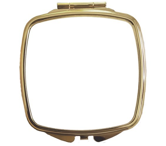 10 x Compact Mirror - Deluxe Classic Gold - Curved Square