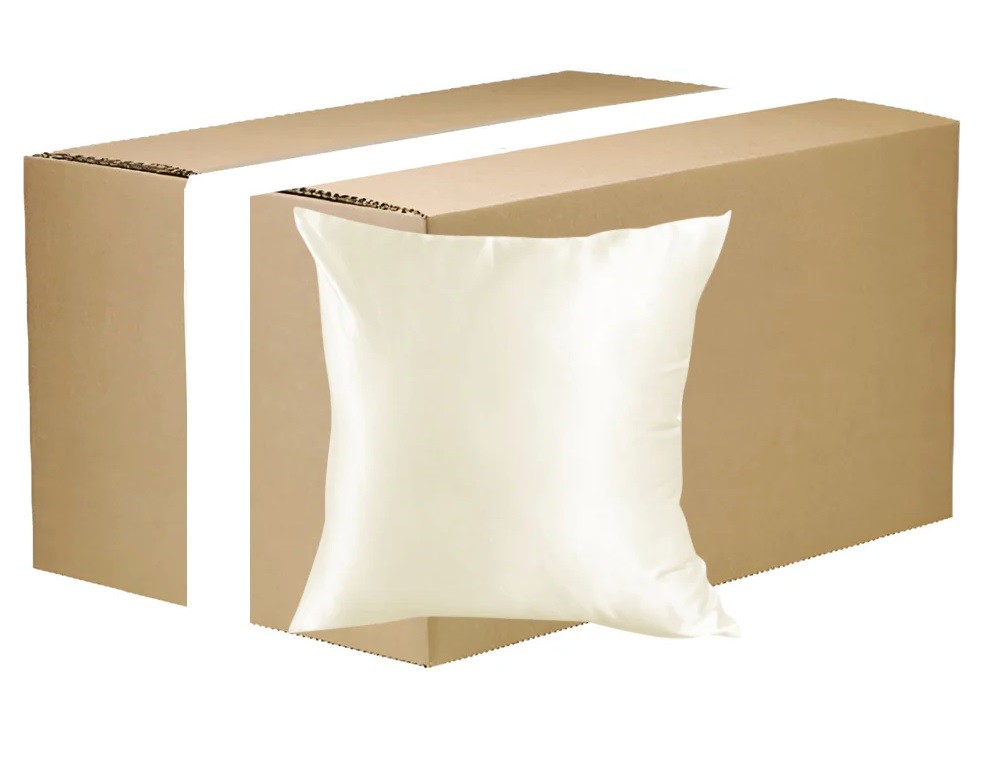 FULL CARTON - 100 x Cushion Cover Cream Satin Finish - 40cm x 40cm - Square