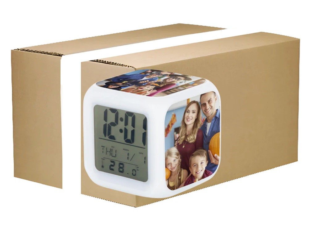 FULL CARTON - 100 x Digital Alarm Clock with Printable Inserts
